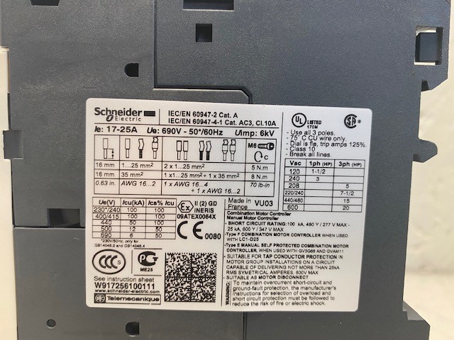 Schneider Electric Motorschutzschalter GV3P 25, 17-25A - Complast GmbH